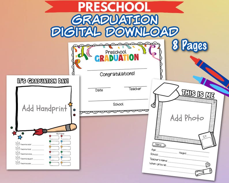 Preschool Graduation Activity Pages for Preschool Graduation Diploma ...