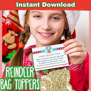 Magic Reindeer Food Poem Label Printable Reindeer Food Bags Christmas ...