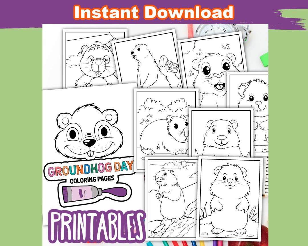 Groundhog Day Coloring Pages for Kids Printable Groundhog Day Activity ...