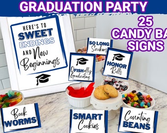 Green Graduation Candy Buffet Signs Candy Bar Label Grad Party Candy ...