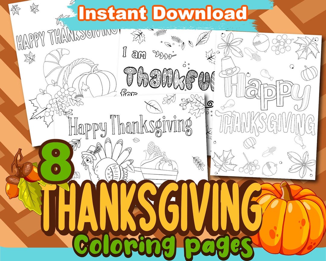 Thanksgiving Coloring Pages Kids Thanksgiving Activities Digital ...