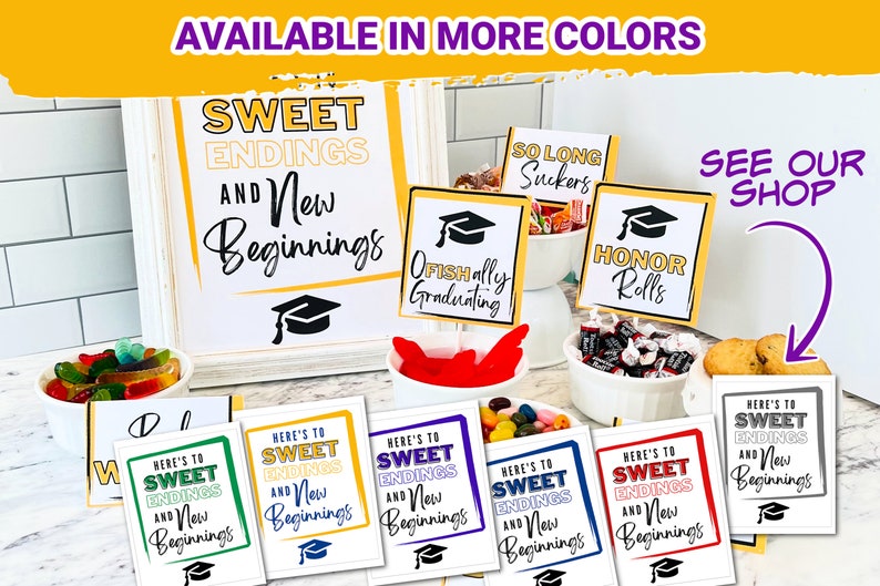 Green Graduation Candy Buffet Signs Candy Bar Label Grad Party Candy ...