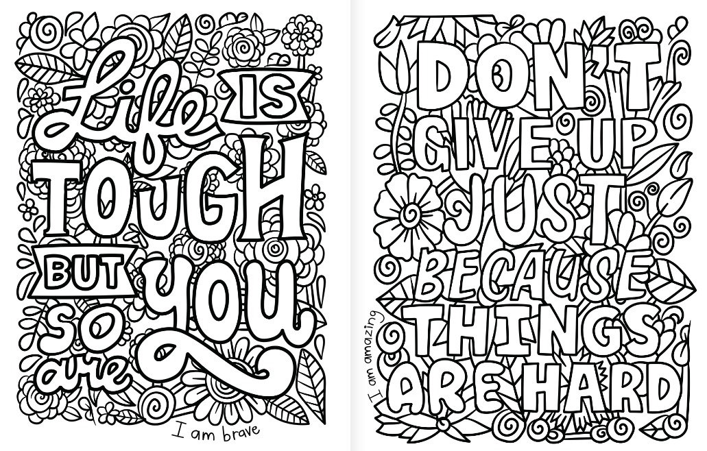 Coloring Pages With Affirmations PDF, 24 Self-love Empowering ...