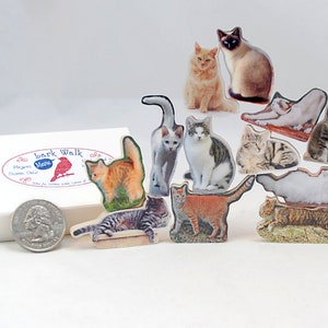 Stacking Cats Playset. One Dozen Wooden Cat Toys. Cat Game. 12 Hand Cut ...