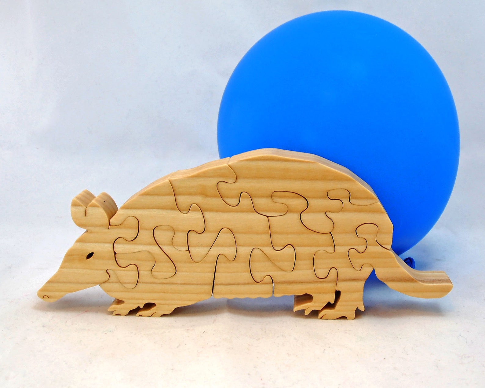 Wooden Armadillo Puzzle. Shelf Sitter Art, Animal Desk Toy, Armadillo ...