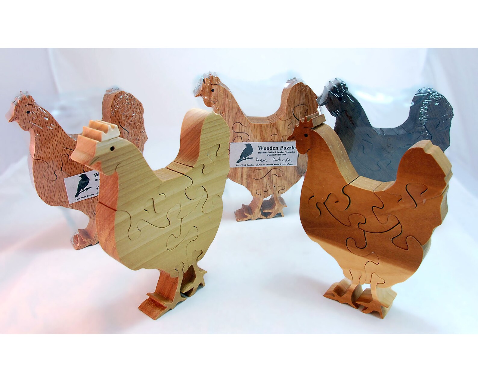 Wooden Hen Puzzle That Stands Up. Chicken Shelf Sitter Art • animal ...