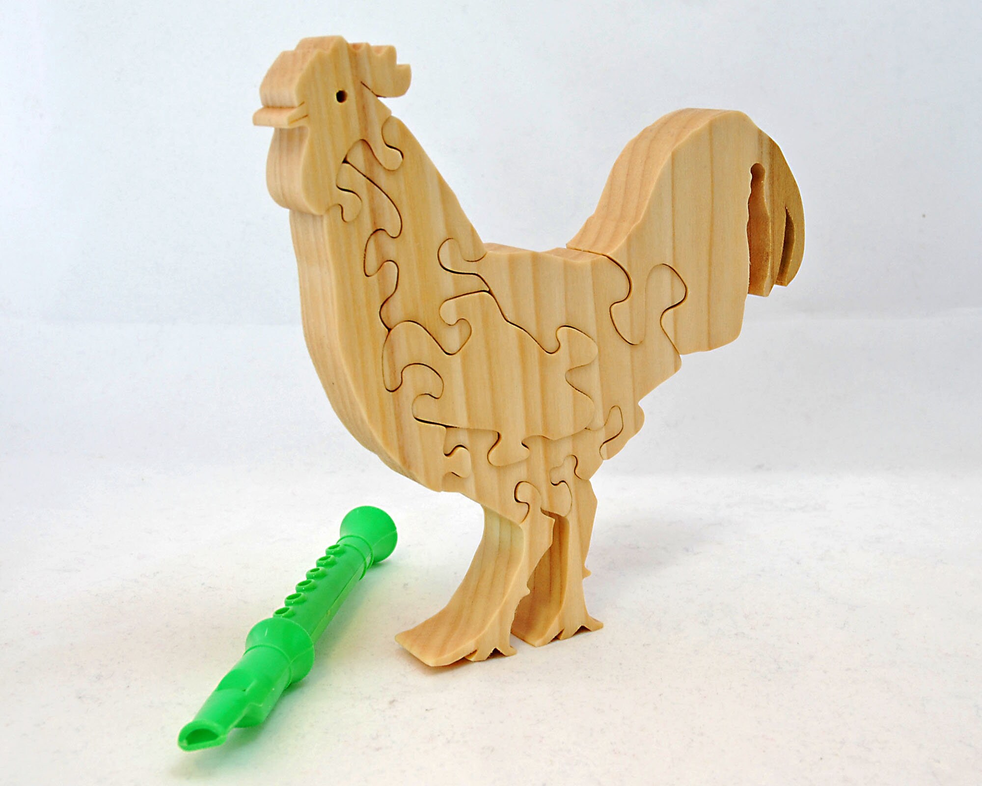 Wooden Rooster Puzzle That Stands Up • chicken • shelf Sitter Art ...