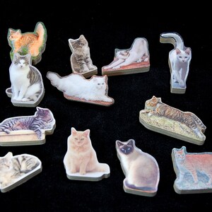 Stacking Cats Playset. One Dozen Wooden Cat Toys. Cat Game. 12 Hand Cut ...