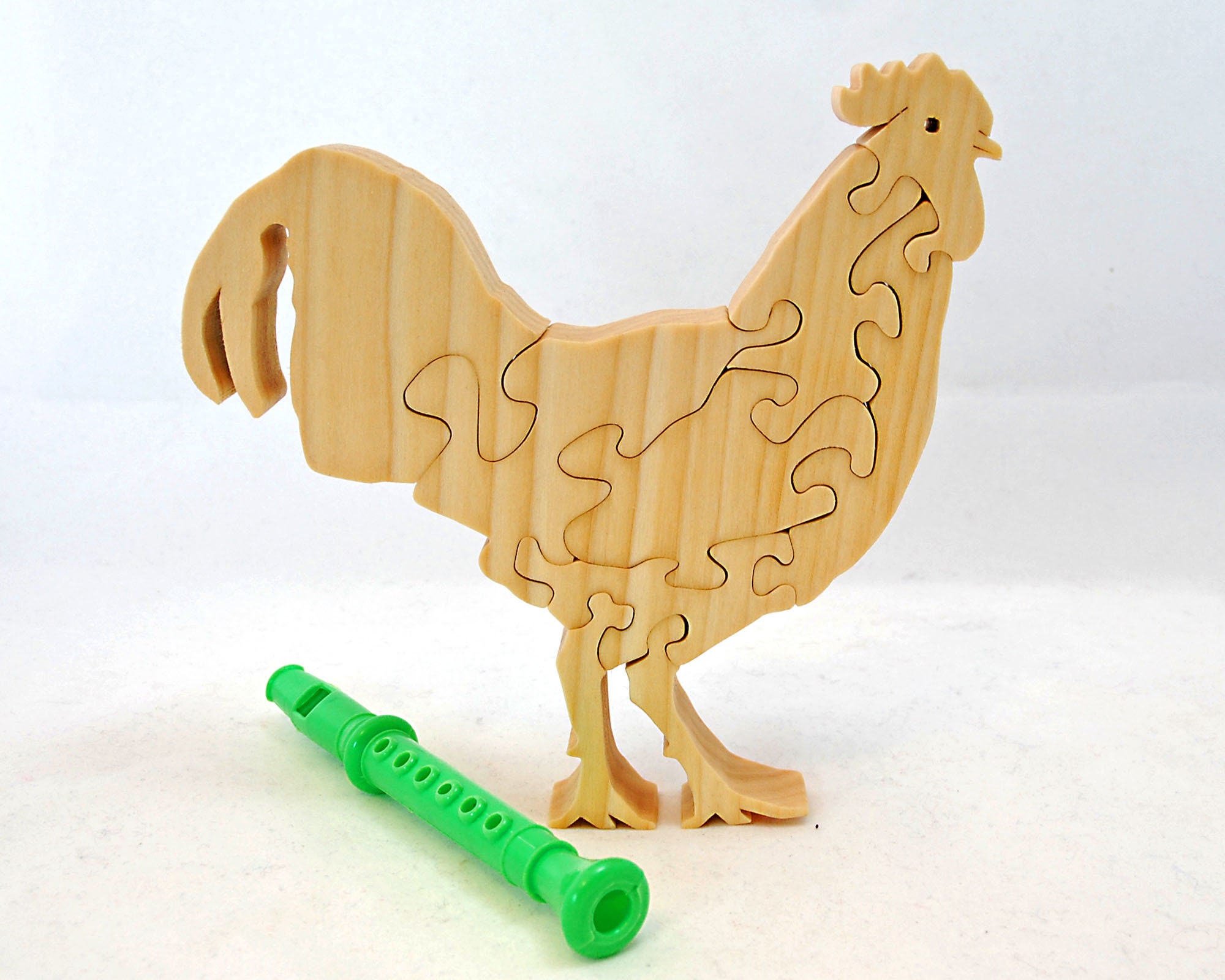 Wooden Rooster Puzzle That Stands Up • chicken • shelf Sitter Art ...