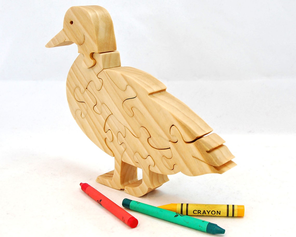 Wooden Duck Puzzle That Stands up Duck Art Shelf Sitter - Etsy