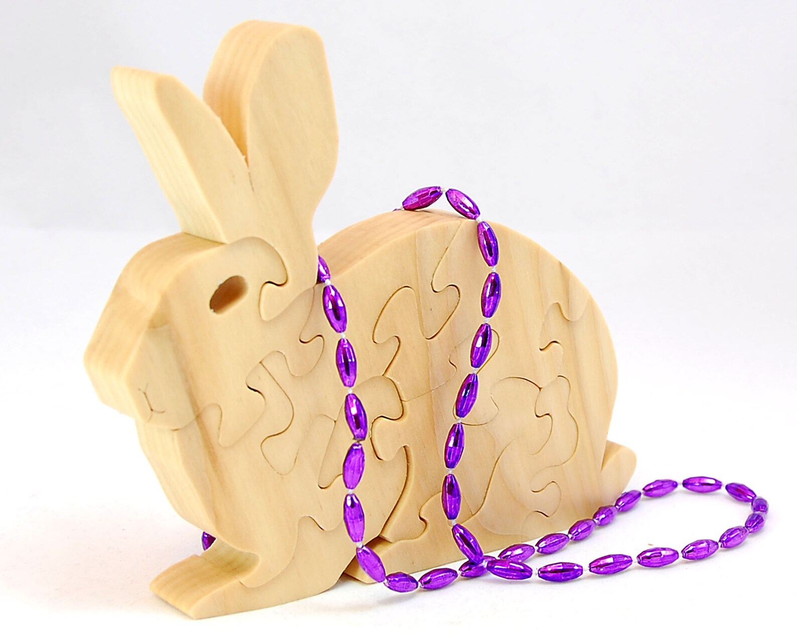 Wooden Rabbit Puzzle.handmade Hand Cut With Scroll Saw - Etsy