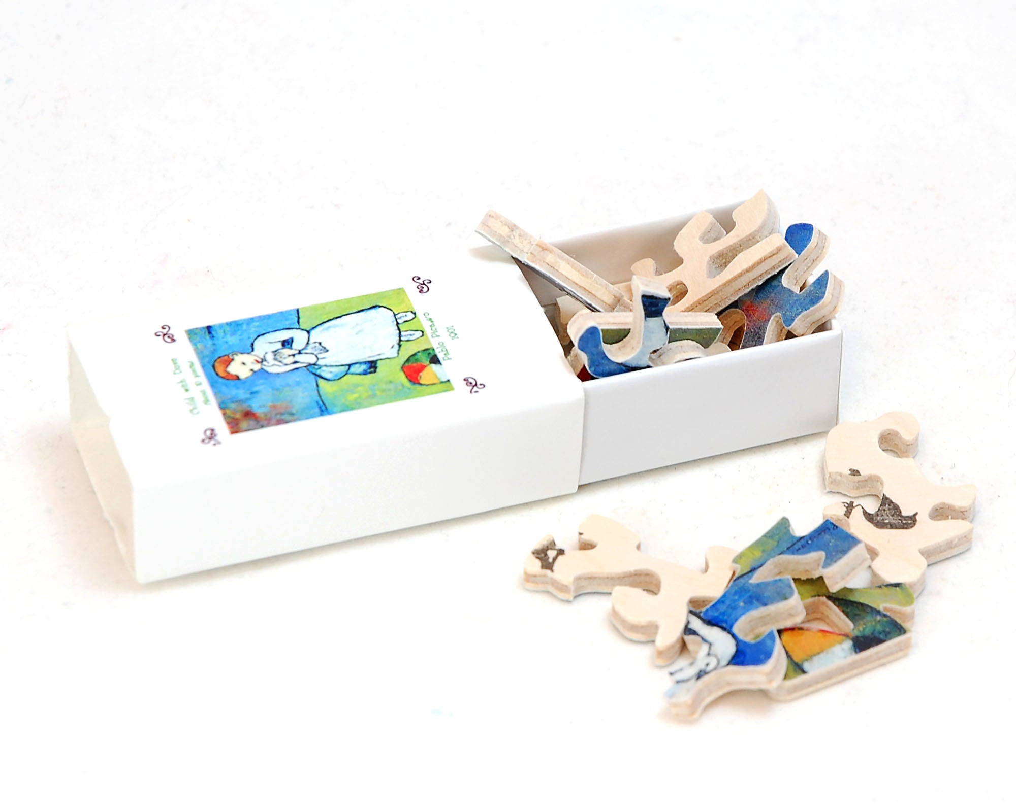 Mini Matchbox Puzzle - Child With Dove by Picasso. Miniature Wooden ...