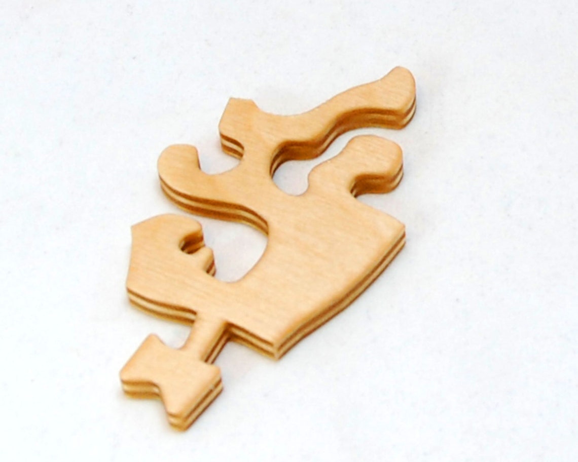 Two Hearts Together Wooden Heart Puzzle Naturally Finished - Etsy