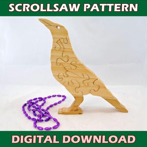 Scroll Saw Pattern. Crow Stand up Puzzle. Digital Download of PDF File. Raven Jigsaw Puzzle Plan ...