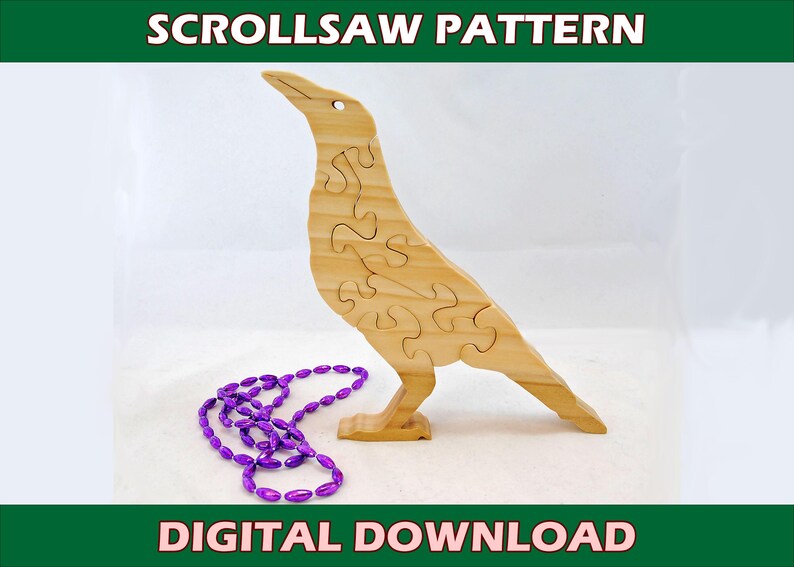 Scroll Saw Pattern. Crow Stand up Puzzle. Digital Download of PDF File ...