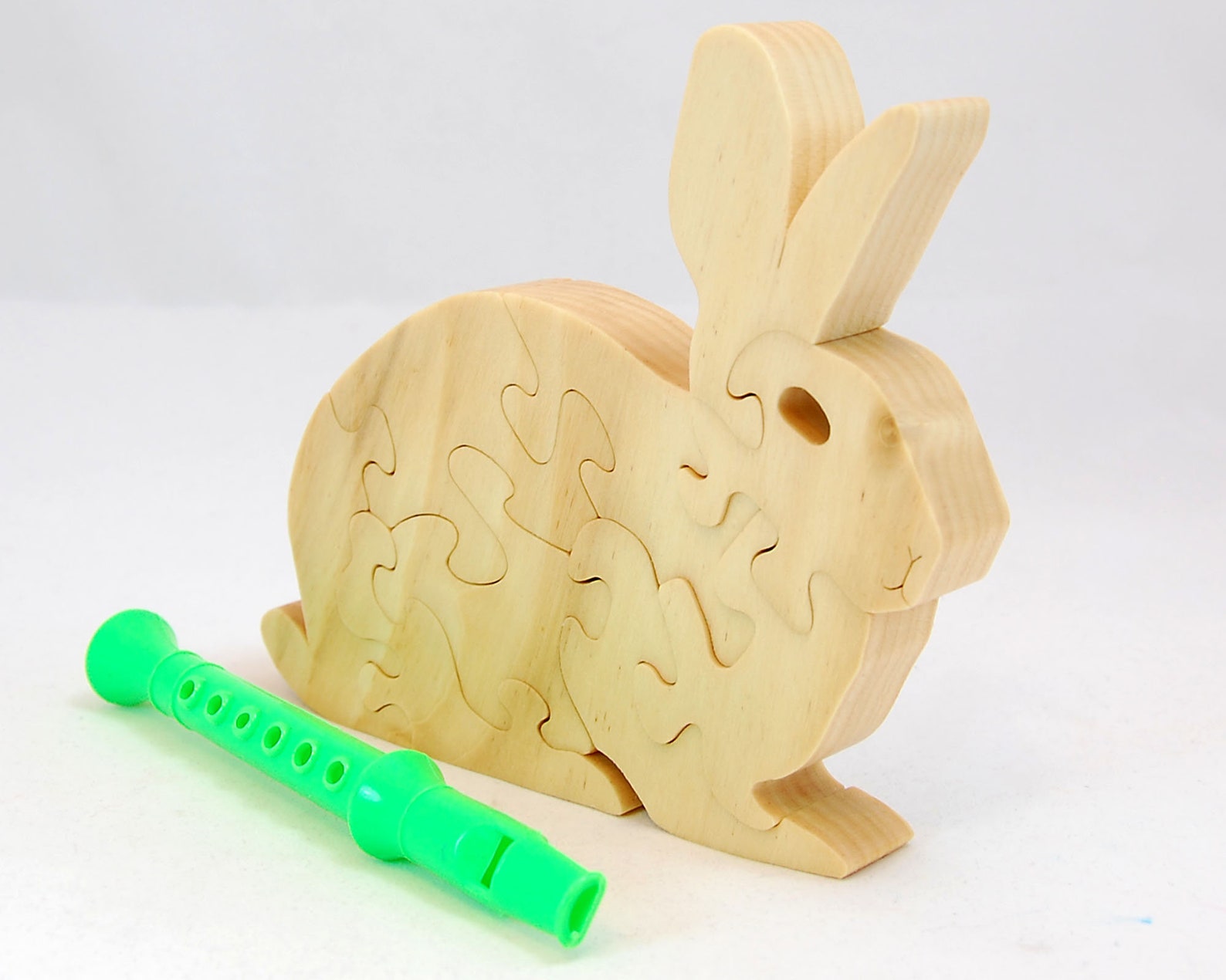 Wooden Rabbit Puzzle.handmade Hand Cut With Scroll Saw | Etsy