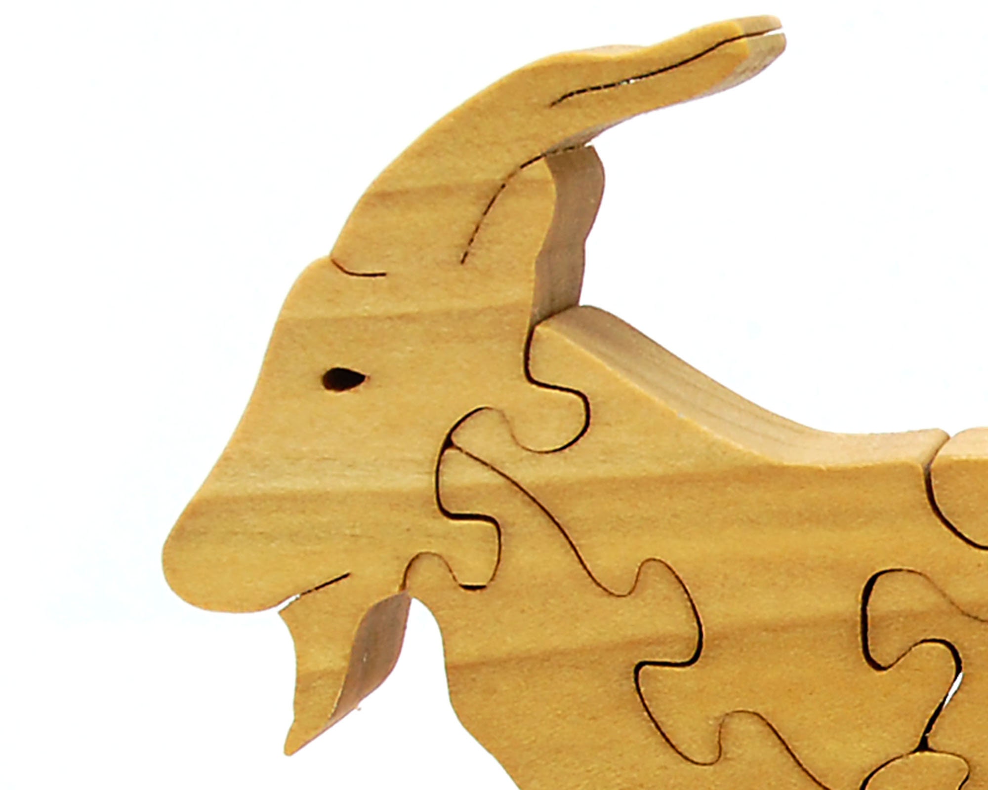 Wooden Goat Puzzle That Stands up - Billy Goat Art Shelf Sitter ...