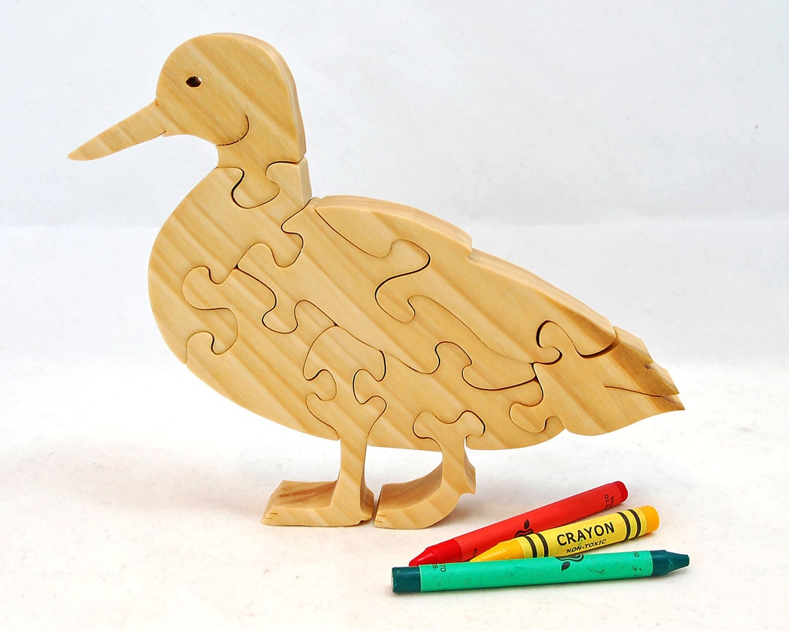 Wooden Duck Puzzle That Stands up Duck Art Shelf Sitter - Etsy