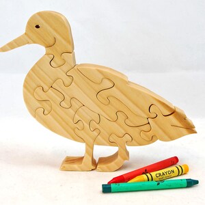 Wooden Duck Puzzle That Stands up - Duck Art Shelf Sitter - Animal Desk ...