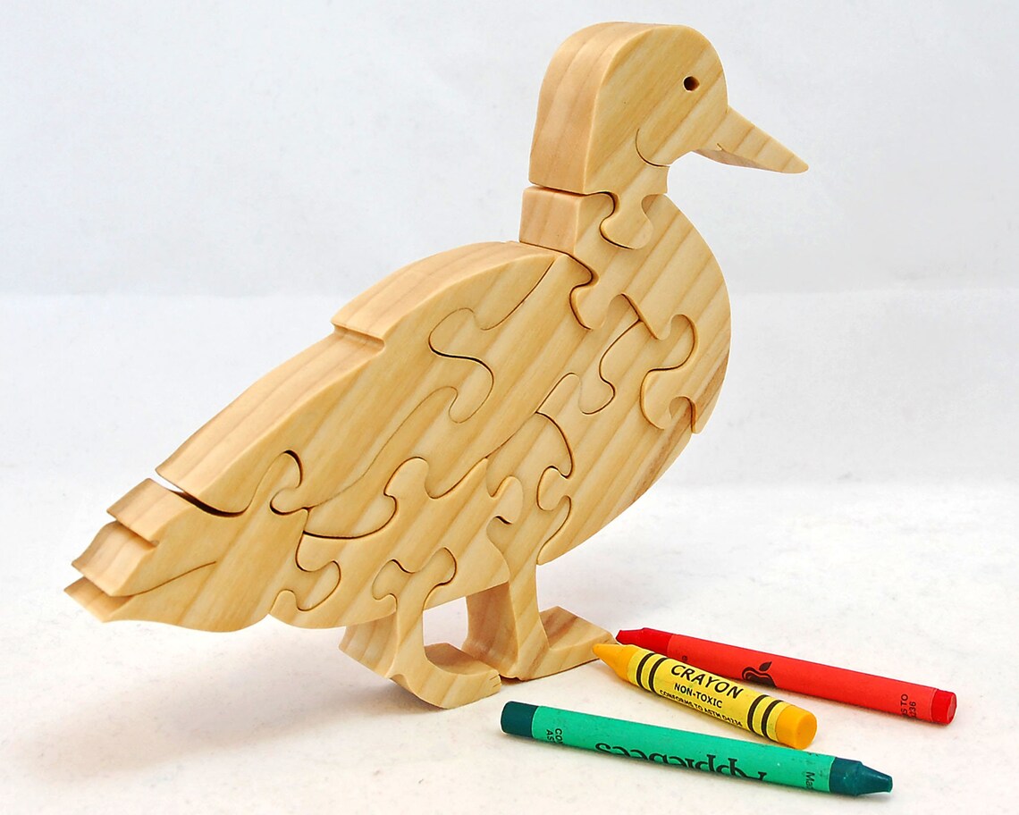 Wooden Duck Puzzle That Stands up Duck Art Shelf Sitter - Etsy