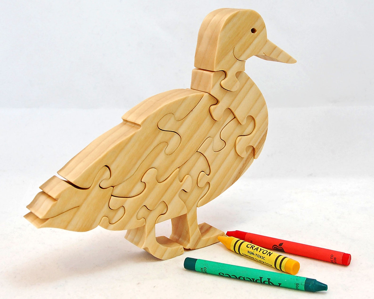 Wooden Duck Puzzle That Stands up Duck Art Shelf Sitter - Etsy