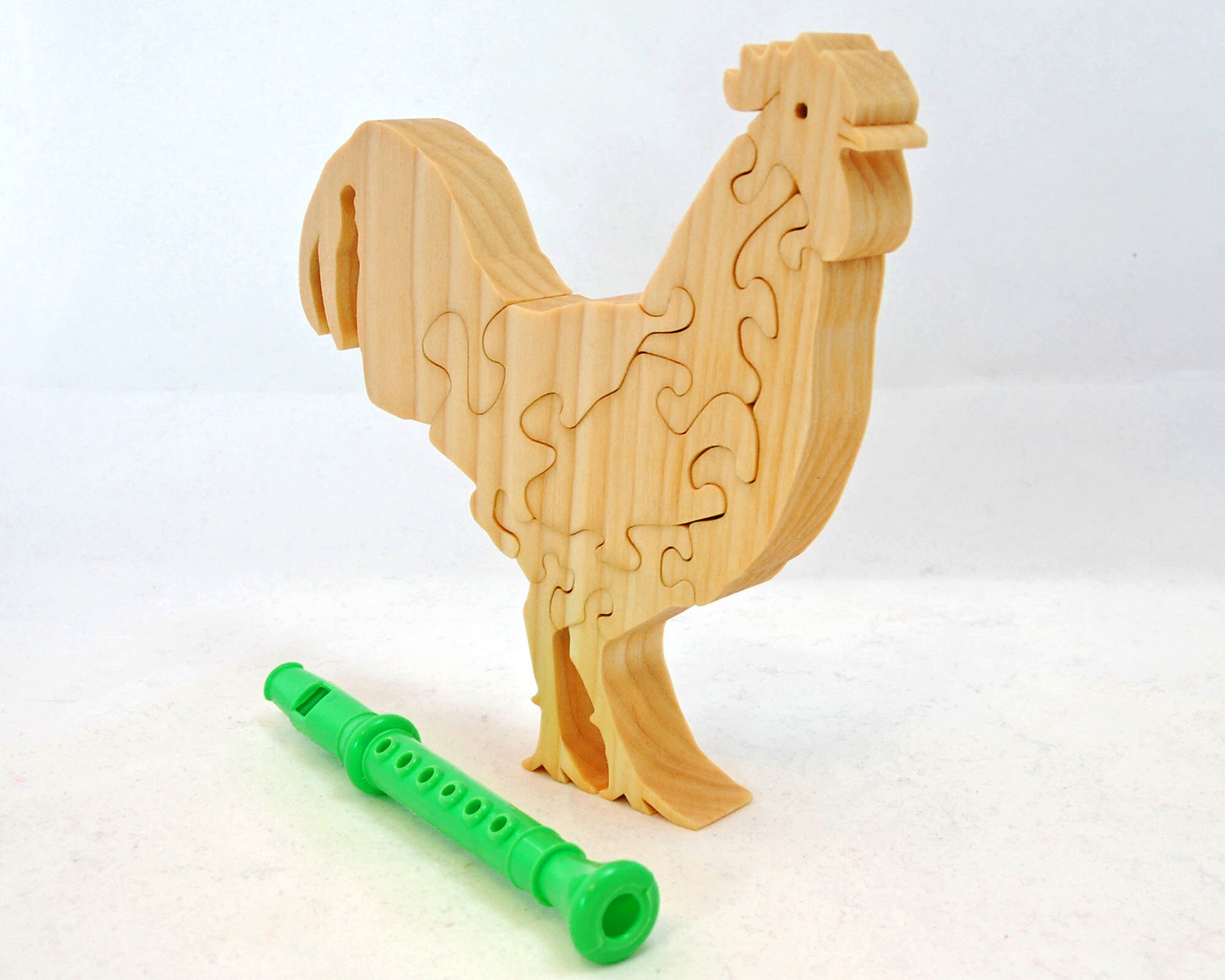 Wooden Rooster Puzzle That Stands Up • chicken • shelf Sitter Art ...