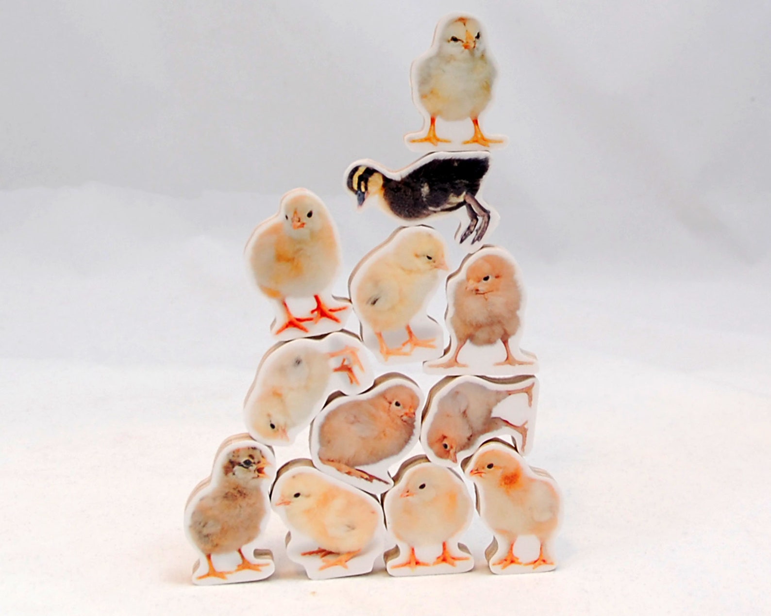 Stacking Chicks Playset. 12 Baby Chicken Wooden Toys. Hand Cut - Etsy
