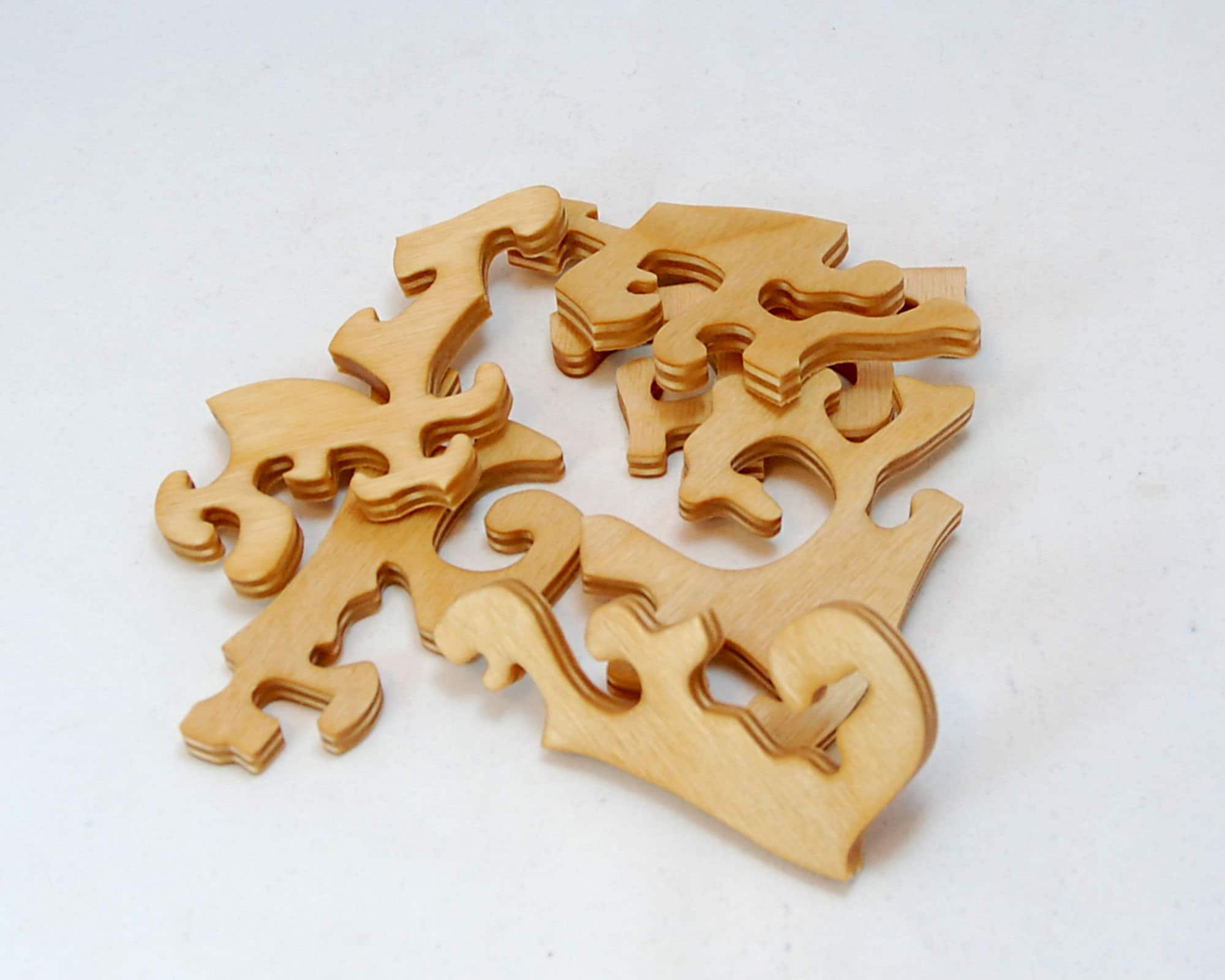 Two Hearts Together Wooden Heart Puzzle Naturally Finished - Etsy