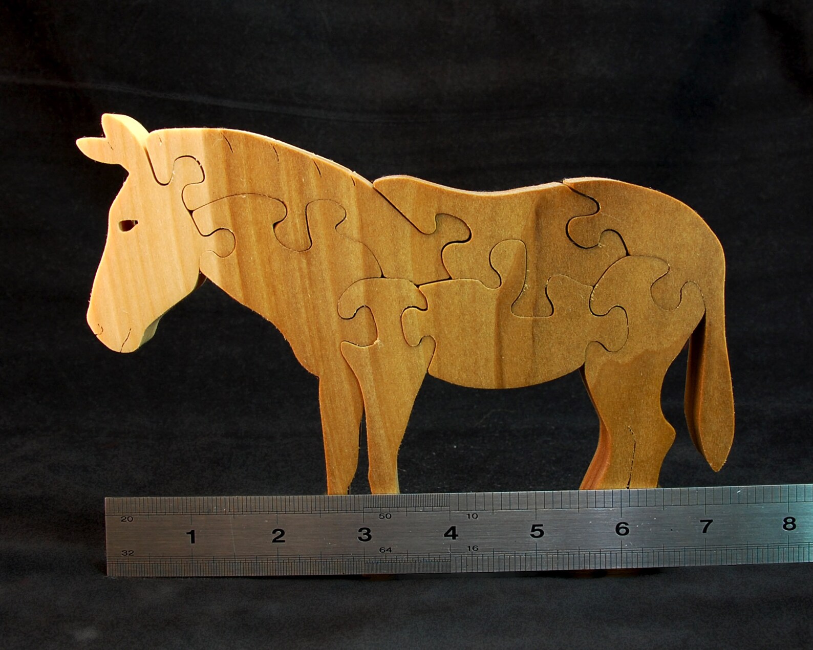 Wooden Donkey Puzzle That Stands up - Burro Art Shelf Sitter - Animal ...