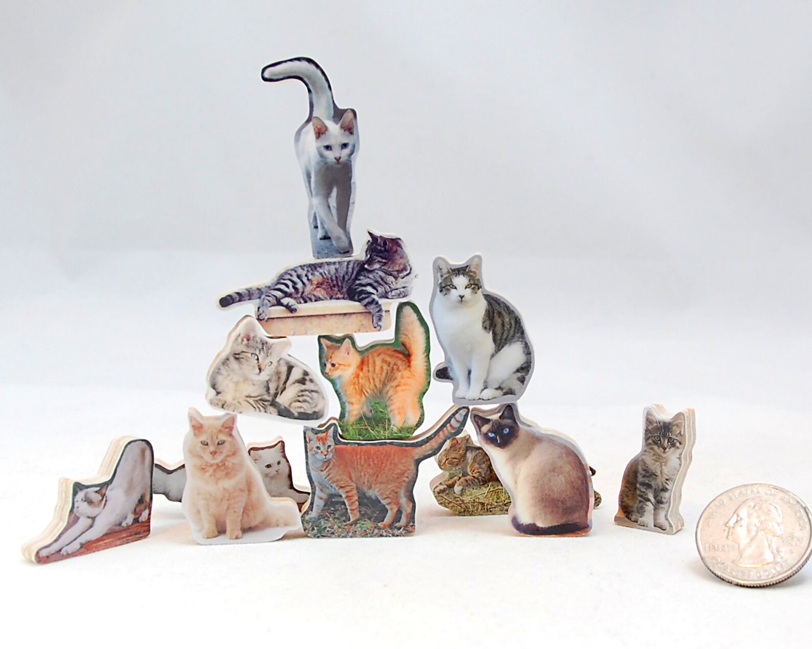 Stacking Cats Playset. One Dozen Wooden Cat Toys. Cat Game. 12 - Etsy