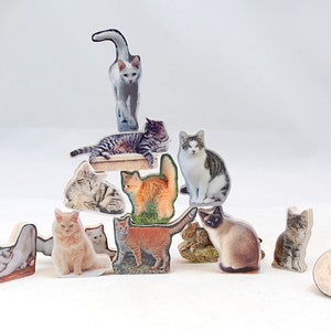 Stacking Cats Playset. One Dozen Wooden Cat Toys. Cat Game. 12 Hand Cut ...