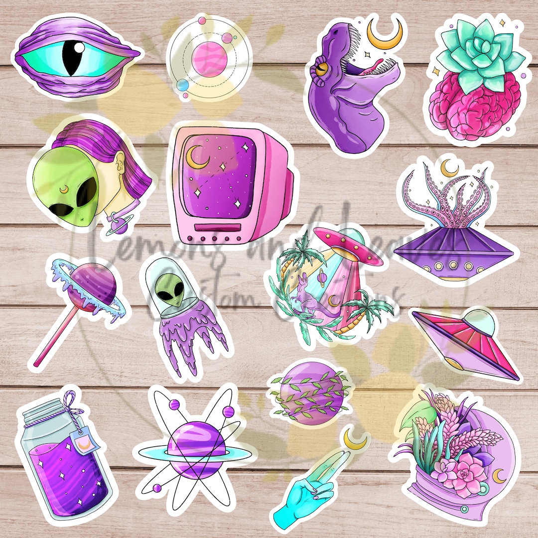 Creepy Alien Sticker Pack - Etsy