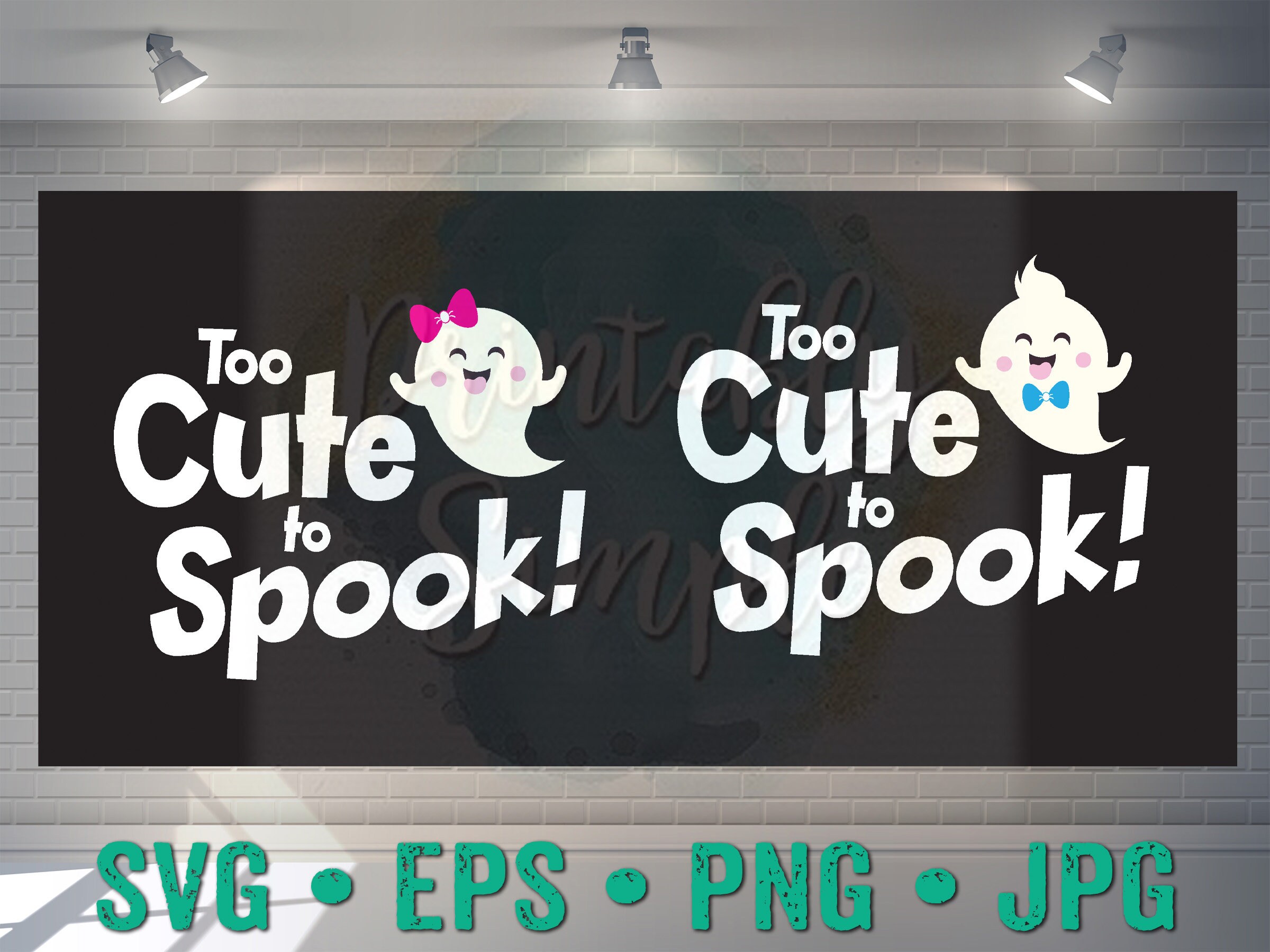 Too Cute to Spook Kid Ghost Boy & Girl SVG Clipart Cut File - Etsy