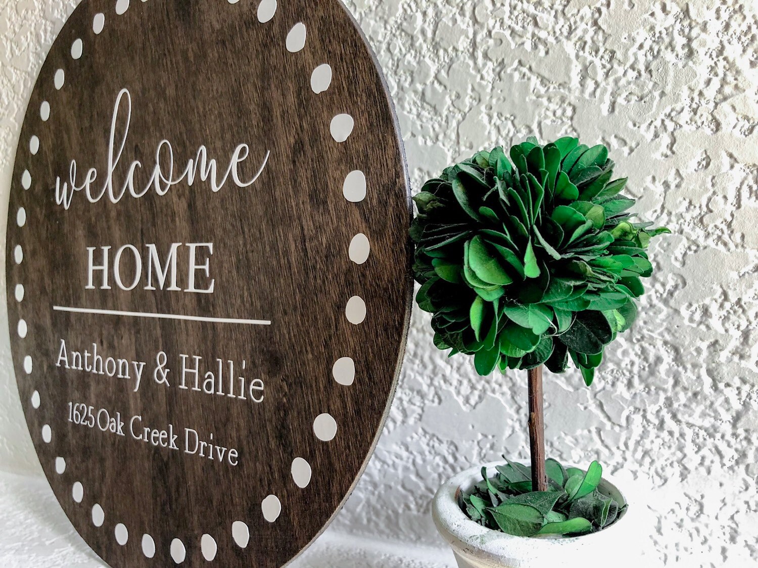 Circle Home Address Sign - Etsy
