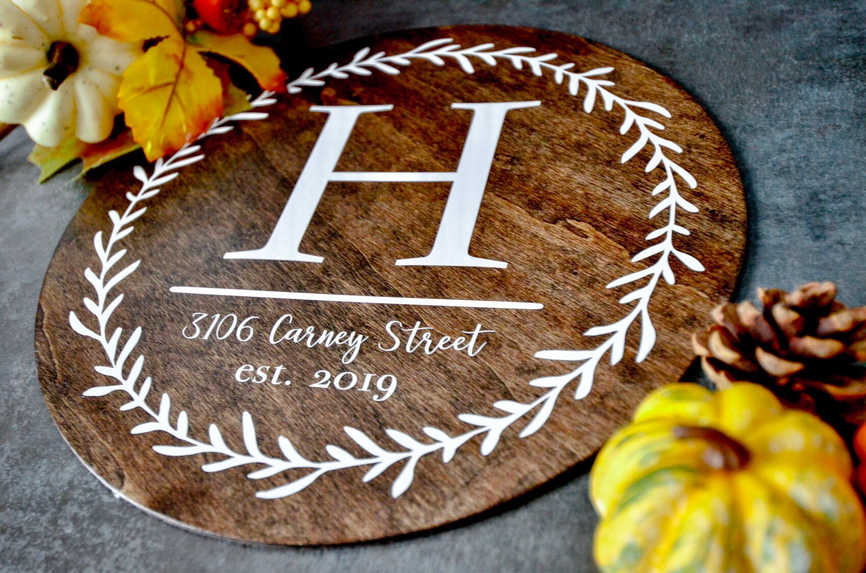 Circle Home Address Sign - Etsy