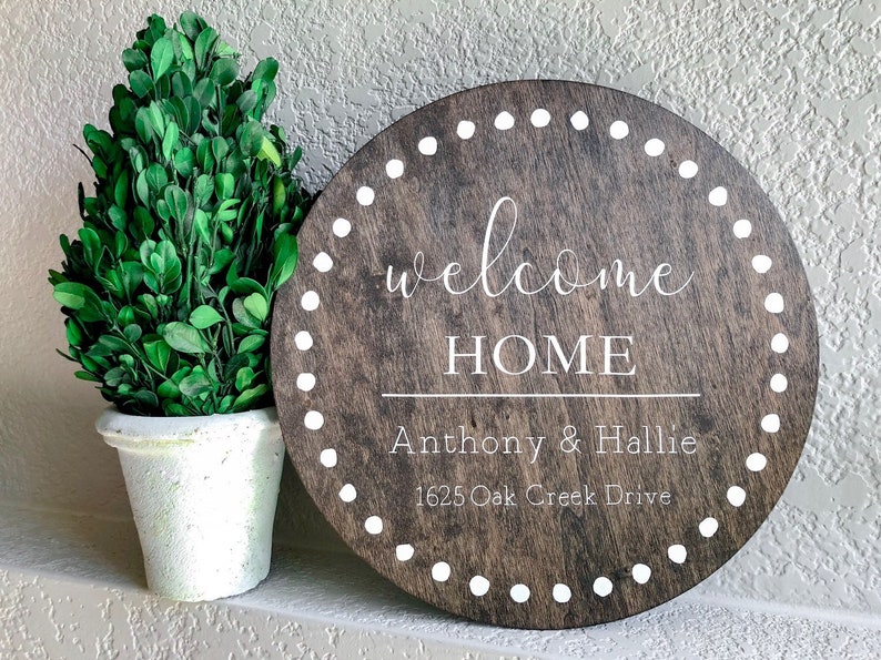 Circle Home Address Sign - Etsy