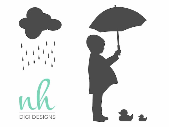 Rainy Day SVG File for Cricut Design Space Rain Cloud/ducks | Etsy
