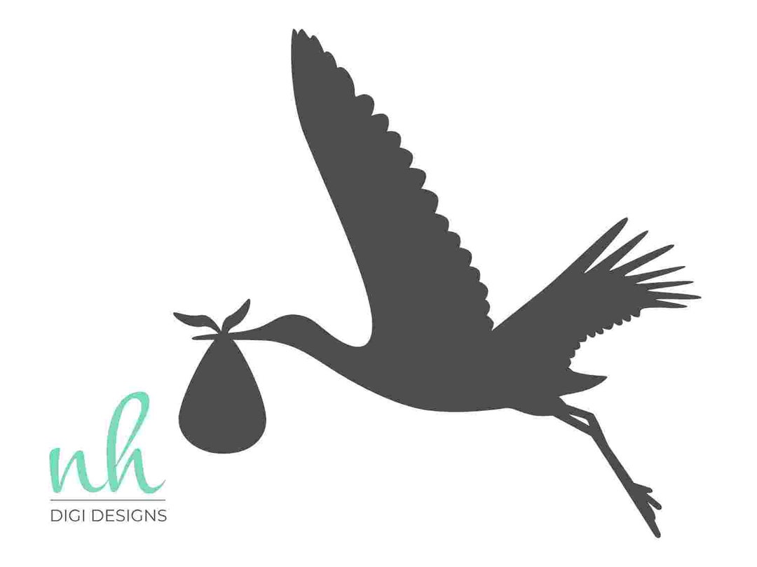 Special Delivery Stork SVG File for Cricut Design Space | Baby Clip Art ...