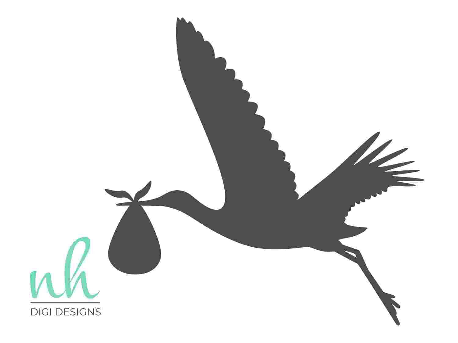 Special Delivery Stork SVG File for Cricut Design Space | Baby Clip Art ...
