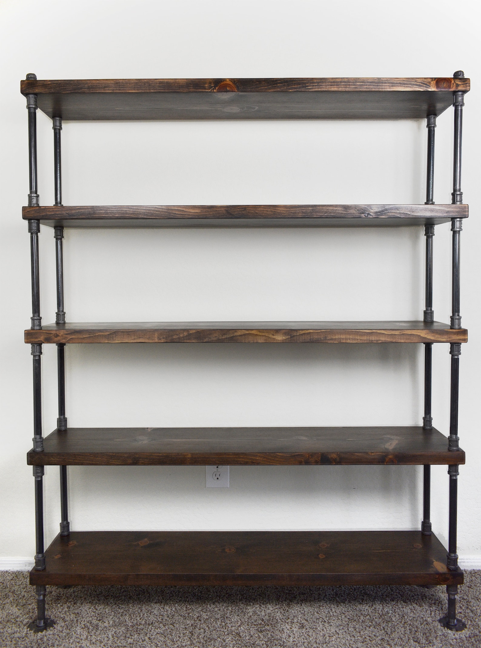 Industrial Style Bookcase, Rustic Modern Bookshelf, Book Shelf Living ...