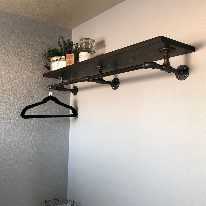 Clothes Rack With Shelf Rustic Clothing Rack Open Shelving - Etsy