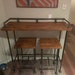 Industrial Vintage Style High Bar Table With Drink Rail, Solid Wood ...