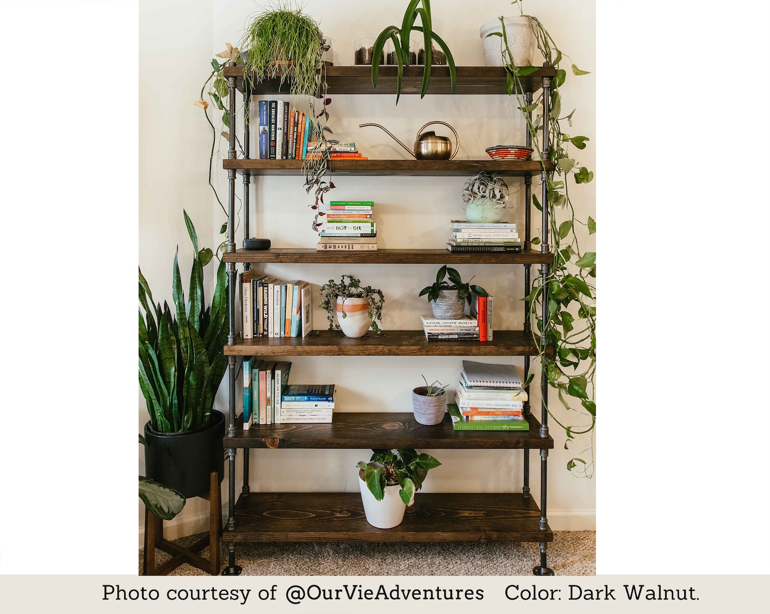 Industrial Style Bookcase, Rustic Modern Bookshelf, Book Shelf Living ...