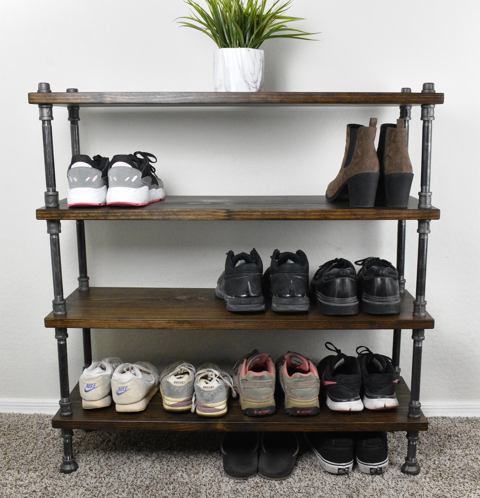 Industrial Style Shoe Rack Entryway Shoe Storage Rustic Shoe | Etsy