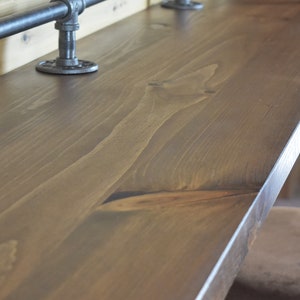 Industrial Bar Table, Farmhouse Breakfast Table With Drink Rail, Rustic ...