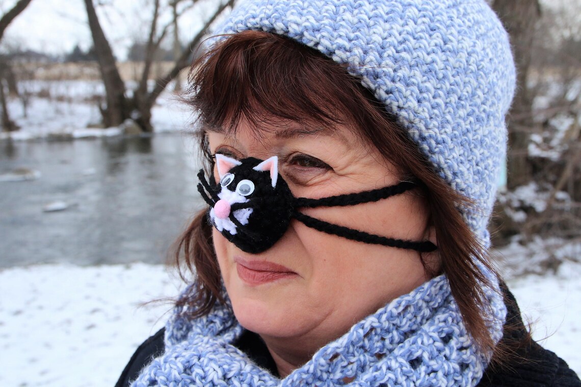Cute Kitty Cat Cozy Hand Made Nose Warmer - Keep Your Nose Cozy - Made ...