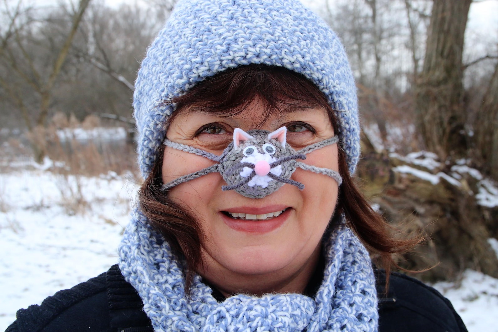 Cute Kitty Cat Cozy Hand Made Nose Warmer - Keep Your Nose Cozy - Made ...