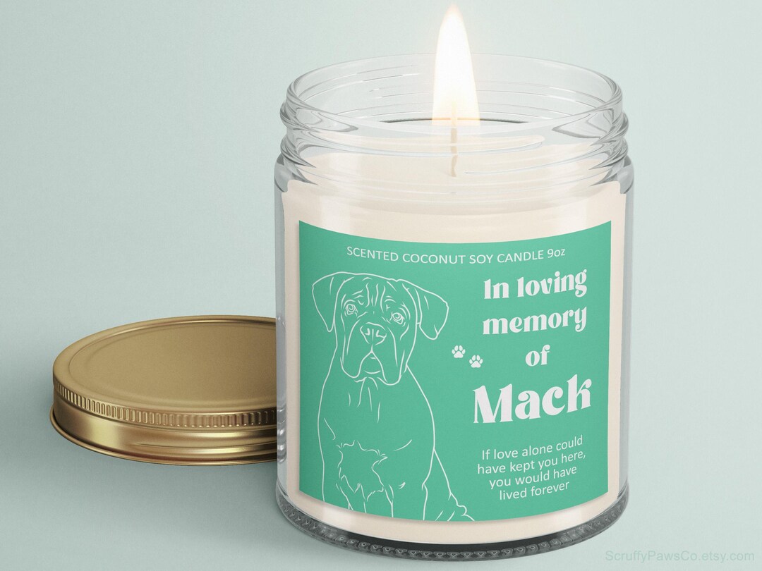 Cane Corso Memorial Gift, Personalized Dog Candle, Custom Pet Loss ...