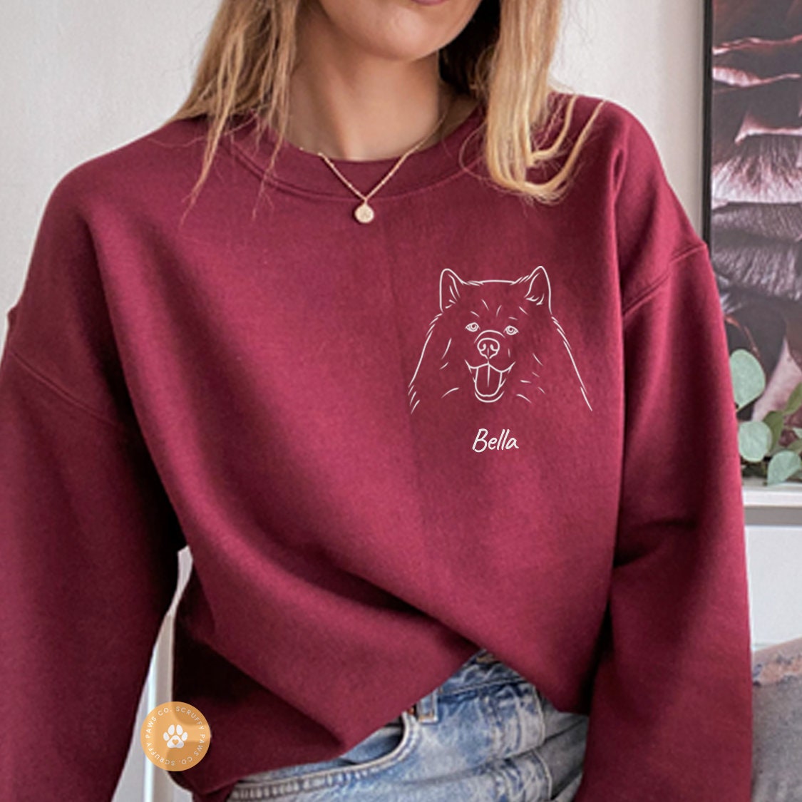 Custom Samoyed Crewneck Sweater Personalized Dog Sweatshirt Samoyed ...