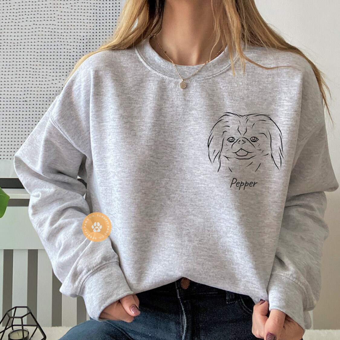 Custom Japanese Chin Crewneck Sweater Personalized Dog Sweatshirt Print ...